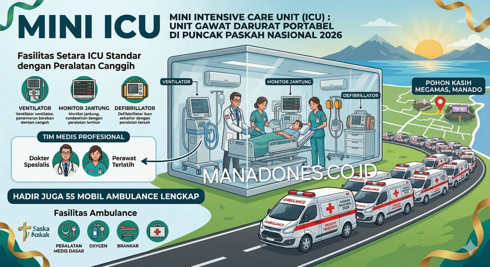 Mini ICU dan 55 Ambulance Siaga di Paskah Nasional 2026 di Manado ...